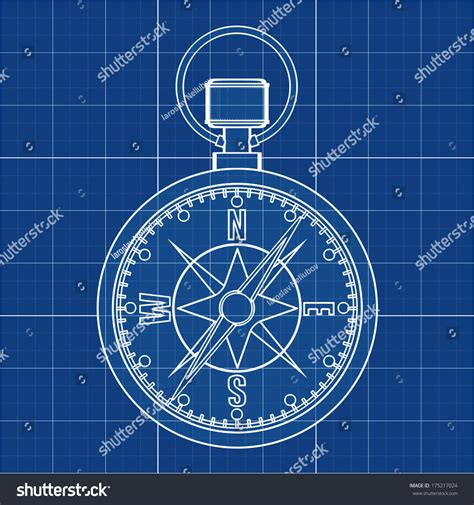 Compass Cad Cartoon White Drawing On Stock Illustration 175217024