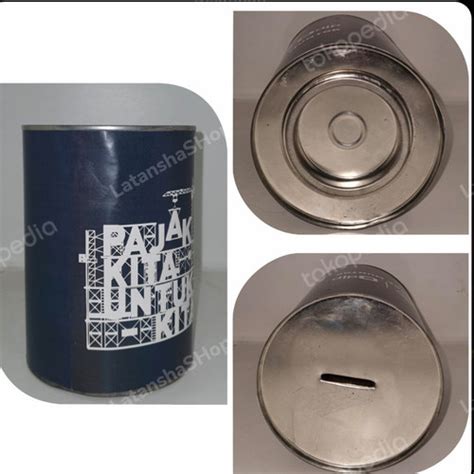 Jual Celengan Kaleng Buka Tutup Custom Design Tinggi 14 Diameter 10