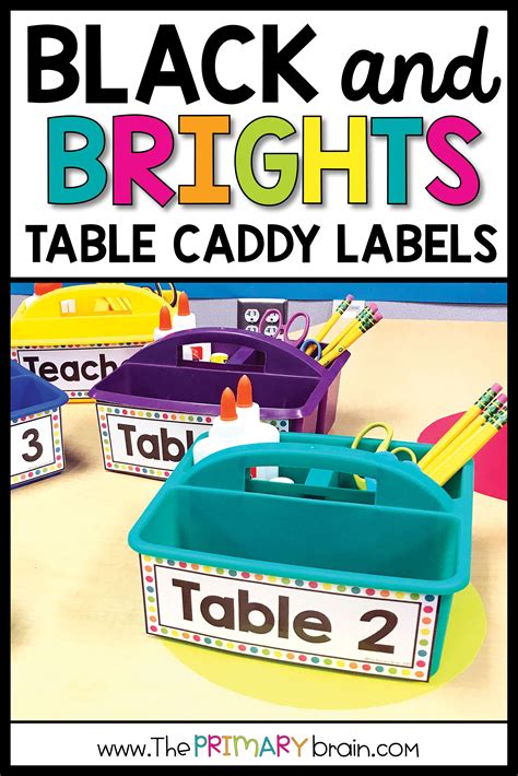 Editable Table Caddy Labels Bright Organization Classroom Decor Editable Table Caddy Labels Bright Organization Classroom Decor