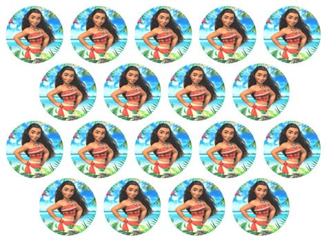 קאפקייקס מואנה ניתן להדפיס כל תמונה עגולה של מואנה