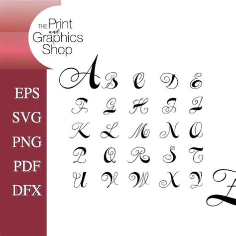 Cursive Monogram Font Svg Etsy