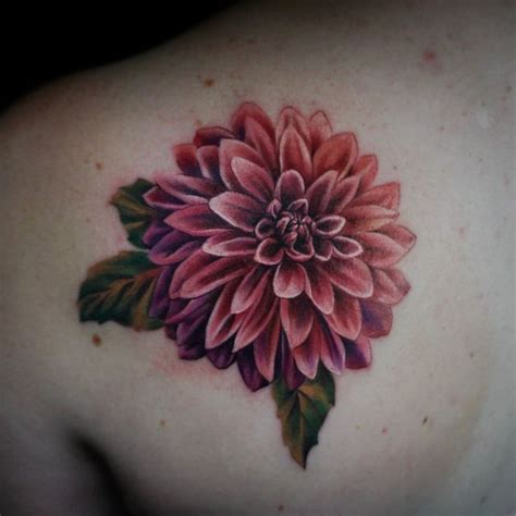 Purple Dahlia Flower Tattoo