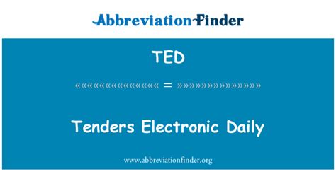 Ted Stands For Tenders Electronic Daily Abbreviation Finder