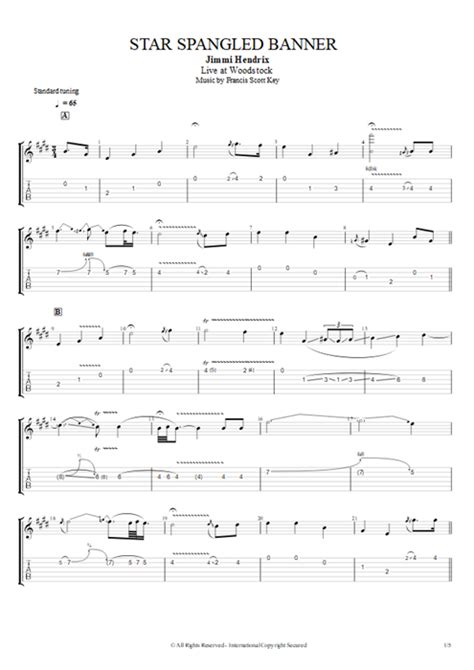 Star Spangled Banner Jimi Hendrix Guitar Tab