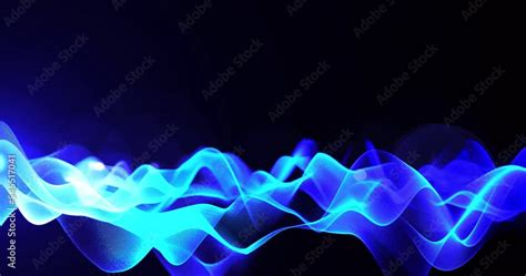 Abstract Background Blue Wave From Futuristic Hi Tech Waves Dots Pixel