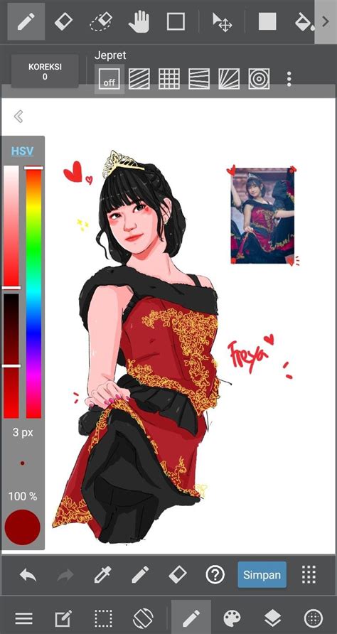 Freya Jkt48 Desain Vektor Lucu Sketsa