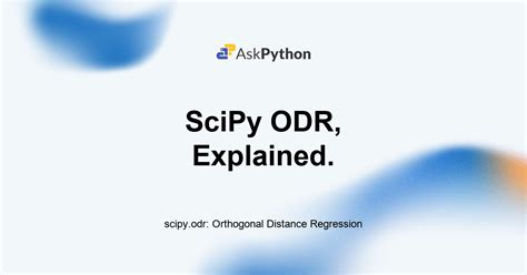 Scipyodr Orthogonal Distance Regression Askpython