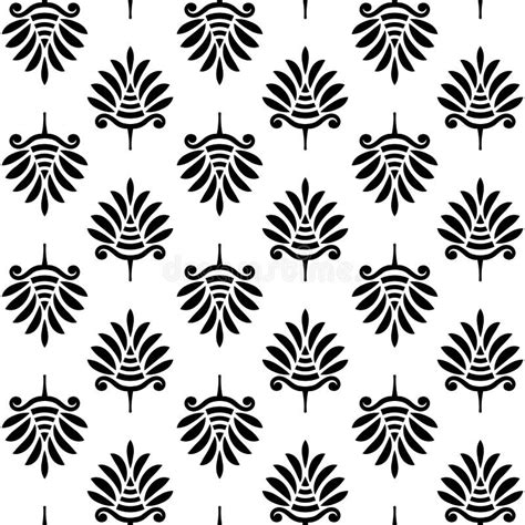 Geometric Floral Abstract Seamless Pattern Linear Motif Background