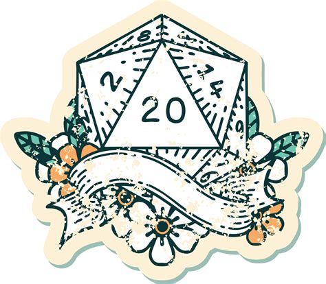 Natural Twenty D20 Dice Roll Illustration 43493159 PNG