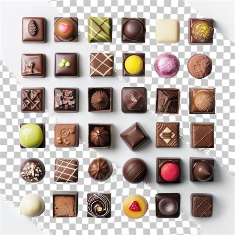 Premium Psd A Variety Of Different Types Of Chocolates On A Checkered