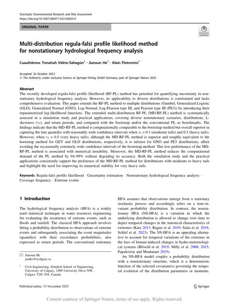Multi Distribution Regula Falsi Profile Likelihood Method For