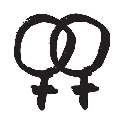 Lgbtqia New Object Hand Drawn Lesbian Identity Sign Symbol Used To
