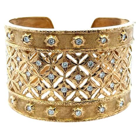 Diamond Gold And Antique Cuff Bracelets 5528 For Sale At 1stdibs