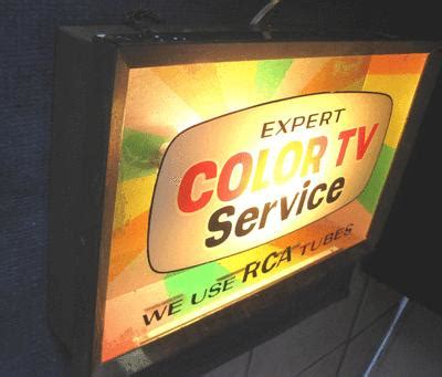 Vintage 1960s 1950s Rca Color Tv Tubes Lighted Dealer Sign Works
