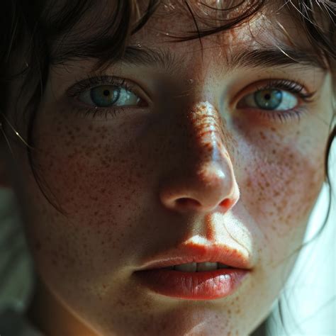 A Close Up Of A Woman39s Face Premium Ai Generated Image