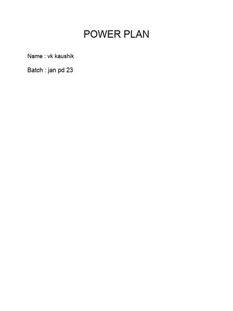 Power Plan Pdf Power Plan Pdf