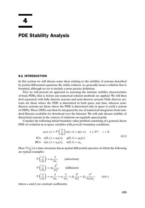 PDE Stability Analysis Chapter Numerical Analysis Using R