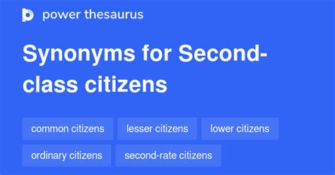 Second Class Citizens Synonyms 69 Similar Words And Phrases