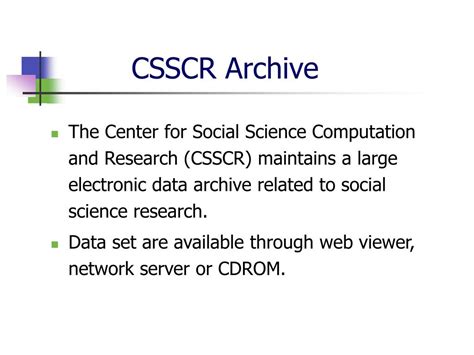 ppt introduction to csscr archive and campus data powerpoint