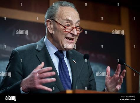 United States Senate Majority Leader Chuck Schumer Democrat Of New York Offers Remarks On The