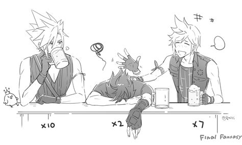 Cloud Strife Noctis Lucis Caelum And Prompto Argentum Final Fantasy And 3 More Drawn By