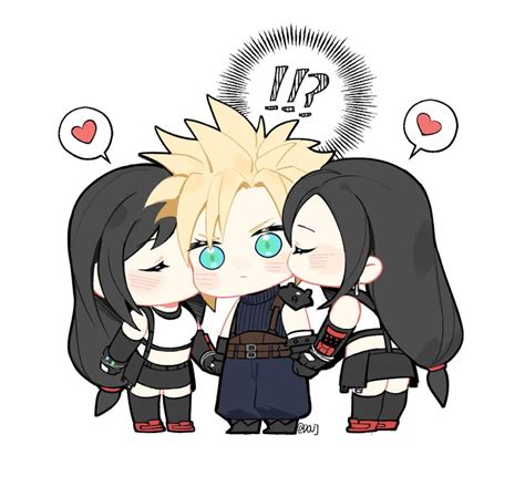 Tifa Lockhart And Cloud Strife Final Fantasy And 2 More Drawn By Duoj