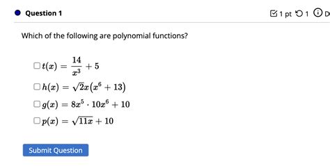 Solved Which of the following are polynomial functions? \\[ | Chegg.com