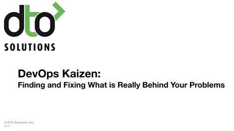 Devops Kaizen Find And Fix What Is Really Behind Your Problems Pdf