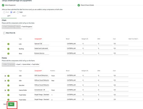 updating undercarriage components setup tracktreads knowledge base