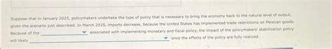 Solved Suppose That In January 2025 ﻿policymakers Undertake