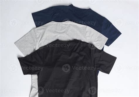Collection Of Basic Colors T Shirts Isolated On White Background Flat