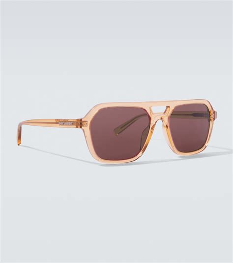 Aviator Sunglasses In Yellow Saint Laurent Mytheresa