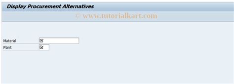 CK SAP Tcode Display Procurement Alternatives