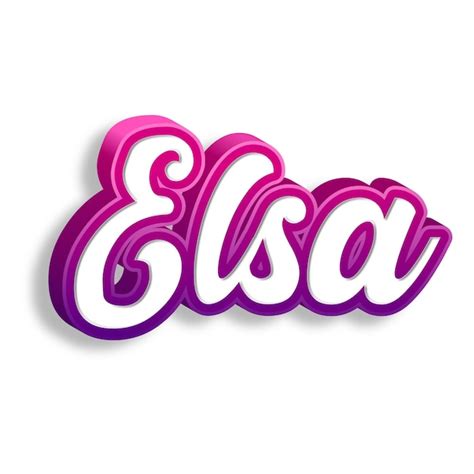 Premium Photo Elsa Typography 3d Design Yellow Pink White Background Photo 