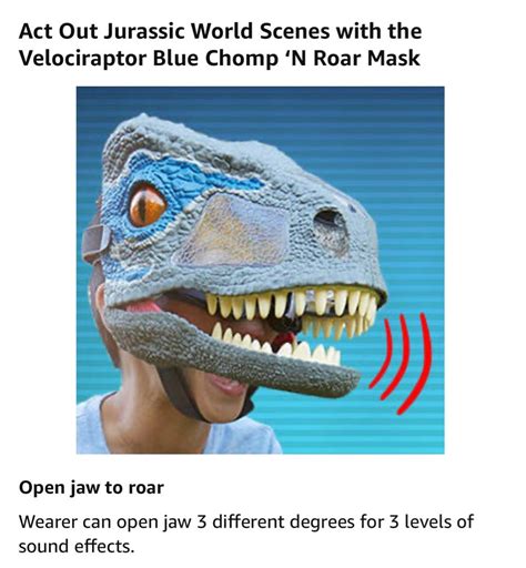 Jurassic World Velociraptor Blue Mask Dinosaur Claws Hobbies And Toys