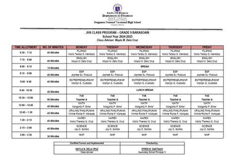 Template Class Program 2024 2025 Barasoain Pdf Philippines Template Class Program 2024 2025 Barasoain Pdf Philippines