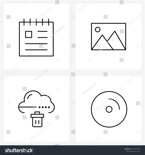 Ui Set 4 Basic Line Icons Stock Vector Royalty Free 1740741326