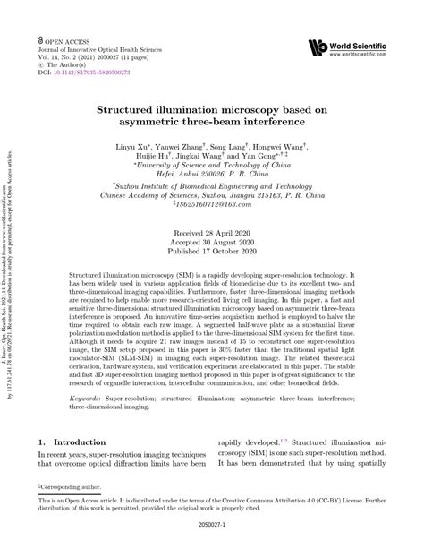 Pdf Structured Illumination Microscopy Based On Asymmetric Three Beam