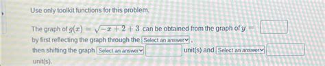 Solved Use Only Toolkit Functions For This Problemthe Graph
