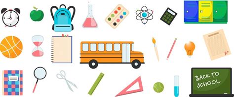Premium Vector School Elements Set Vector Flat Illustration In Hand Drawn Style Back To School