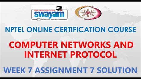 computer networks and internet protocol nptel week 7 assignment 7 solution jan2021 youtube