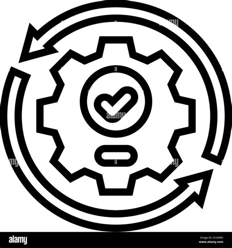 Implementation Business Process Line Icon Vector Illustration Stock