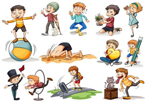 Personas Haciendo Diferentes Actividades Vector Premium