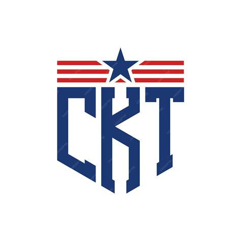 Premium Vector Patriotic Ckt Logo With Star And American Flag Straps