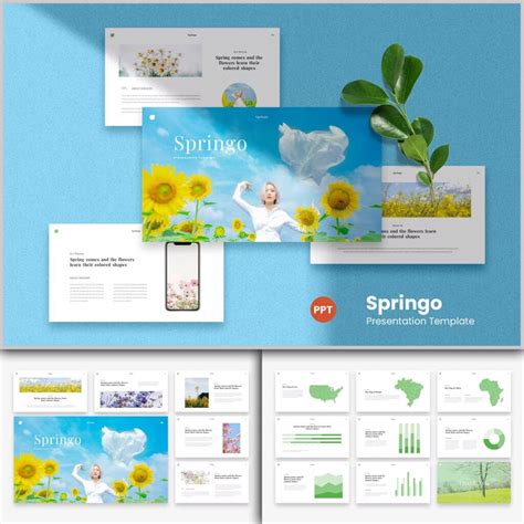 Spring Flowers Powerpoint Template Free Masterbundles
