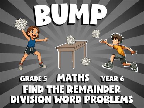 Find The Remainder Division Word Problems Bump Maths Game No Prep
