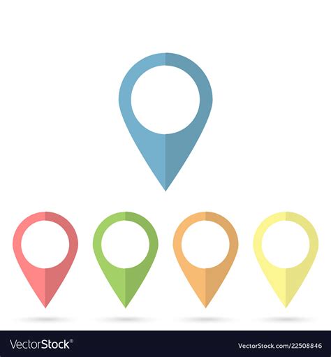 Map Pin Flat Design Style Modern Icon Marker Sign Vector Image