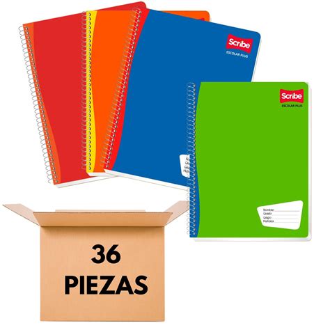 Caja 36 Cuadernos Profesionales Scribe Escolar Plus Raya De 100 Hojas Delsol