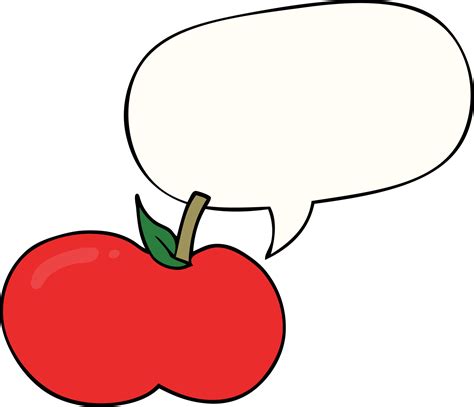 Cartoon Apple And Speech Bubble 9945483 Vector Art At Vecteezy