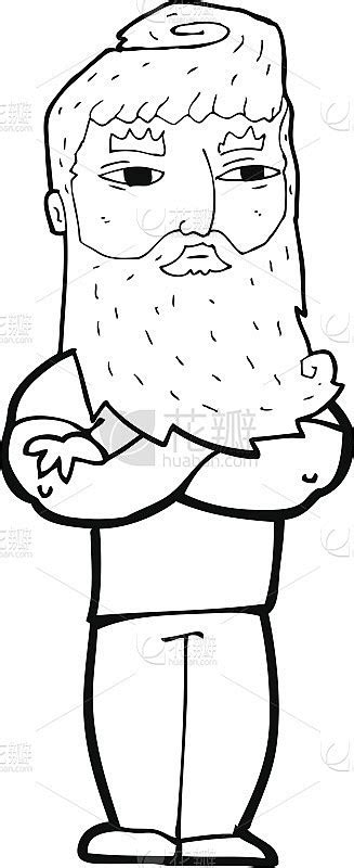 卡通人物，严肃的蓄着胡子